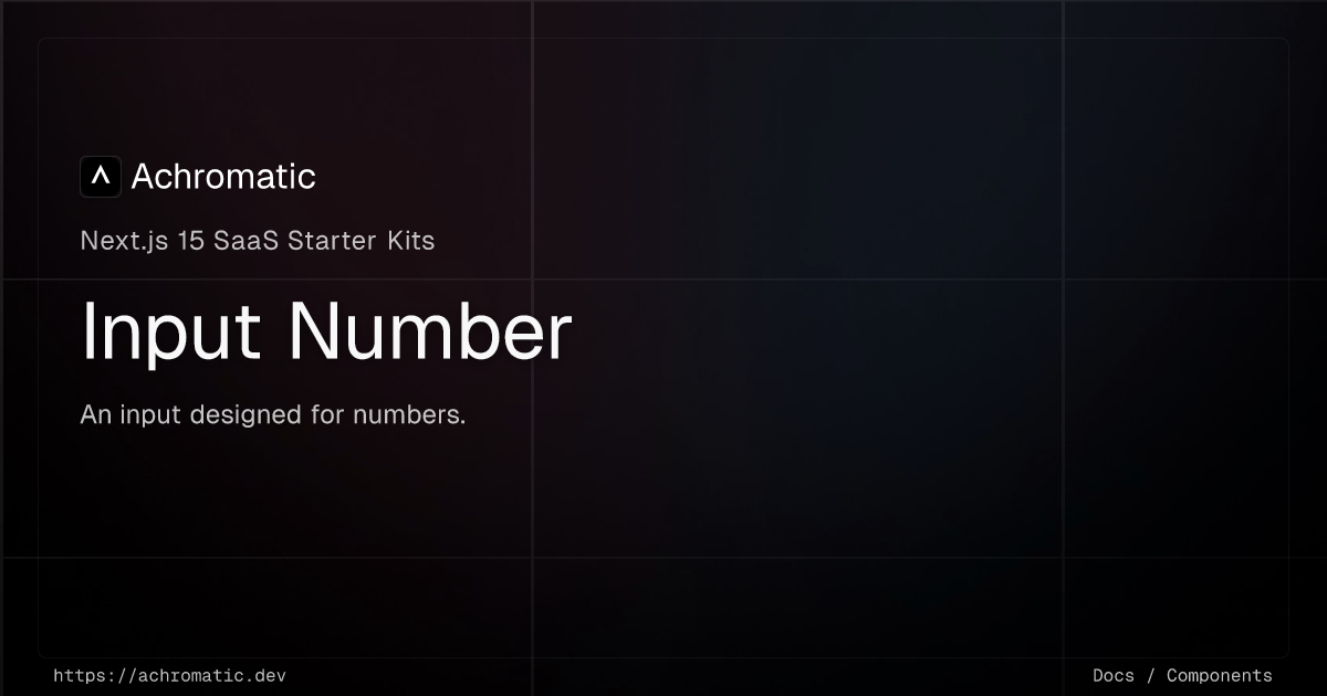 Input Number - Achromatic